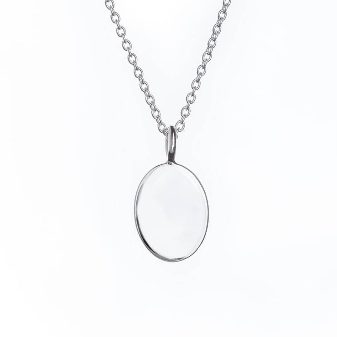 Silver Oval Necklace | Custom Engraving | The Silver Store